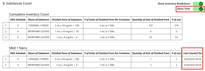 DEA Biennial Controlled Substance Inventory Form